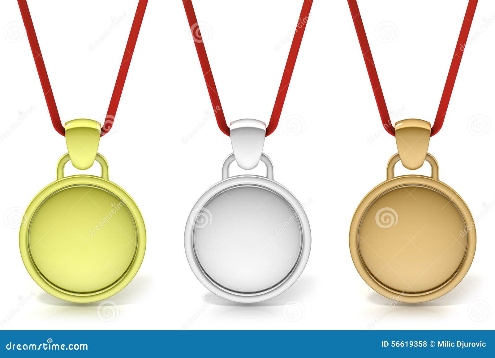 Three Simple Medals, Gold, Silver And Bronze Royalty-Free Stock Image ...