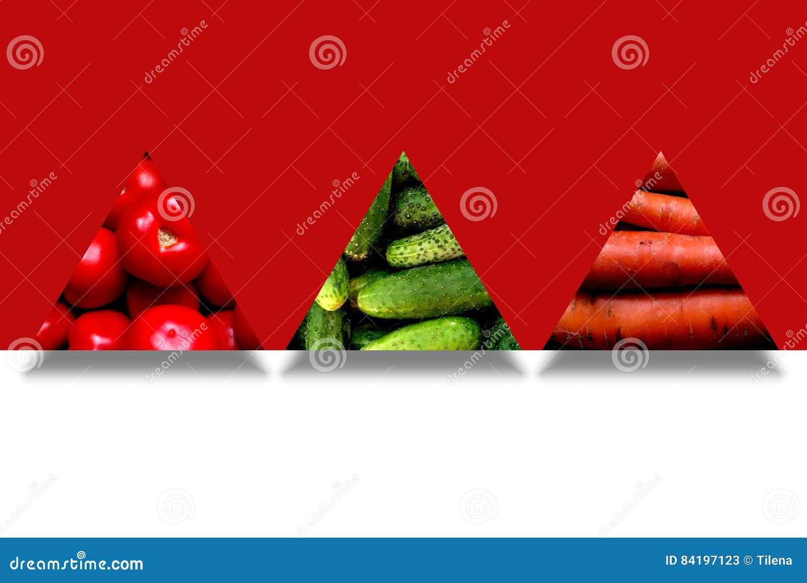 Three Simple Triangles Full of Organic Vegetables Stock Image - Image ...