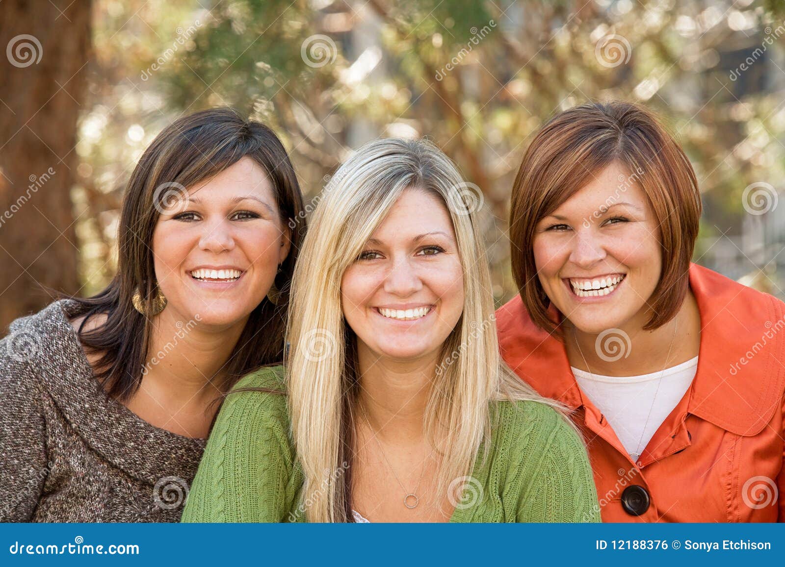 Three Sisters stock photo. Image of cheerful, happy, fall - 12188376