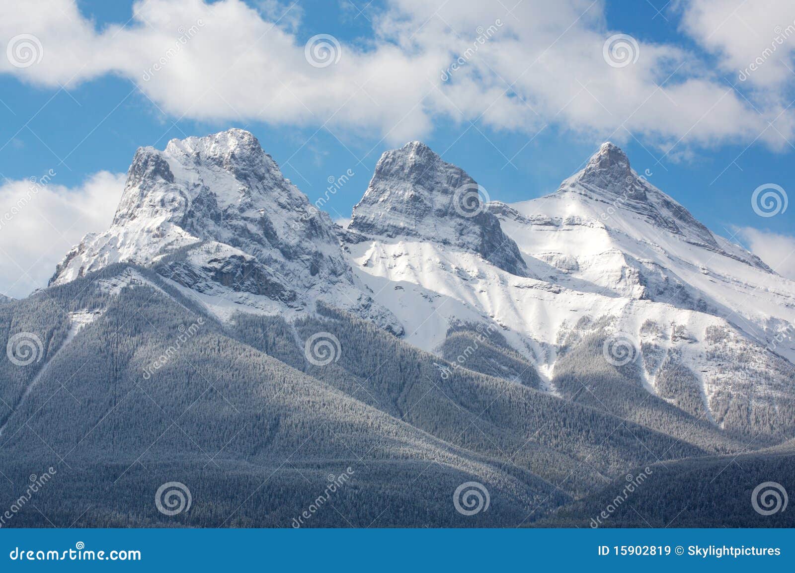 Three Sisters Mountain Range Stock Image - Image of sisters, snow: 15902819