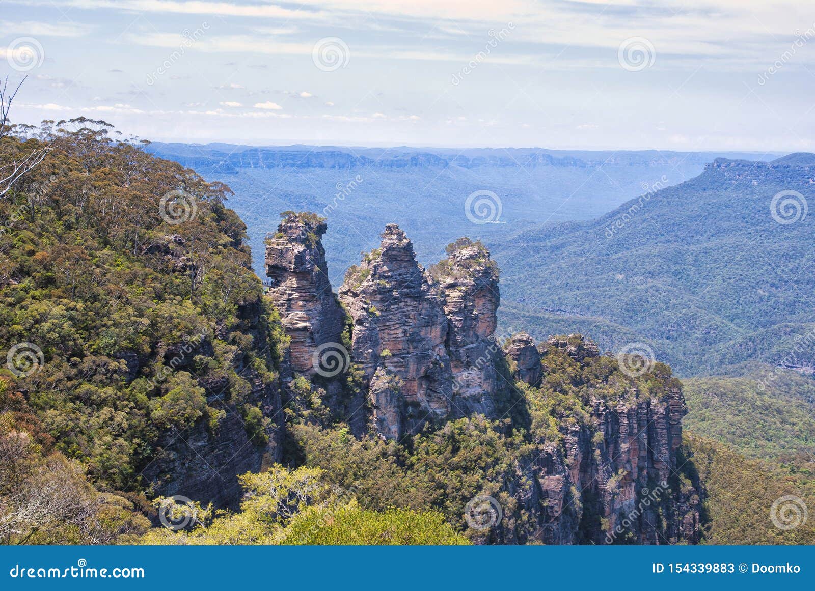 The Three Sisters Rock Formation Stock Image - Image of formation ...