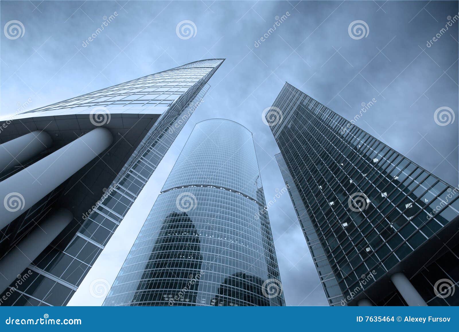 Three skyscrapers stock photo. Image of built, finance - 7635464