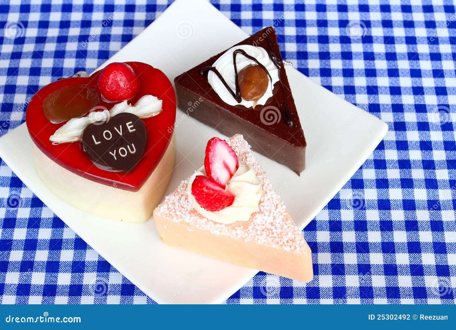 Three slice of cakes stock photo. Image of pudding, gift - 25302492