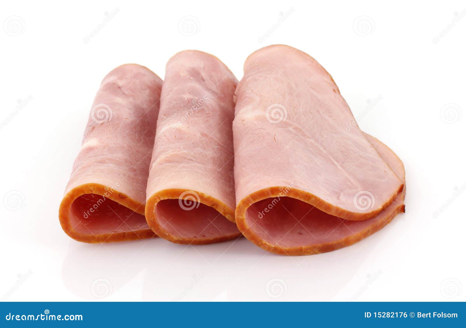 Three slices of baked ham stock photo. Image of delicious - 15282176
