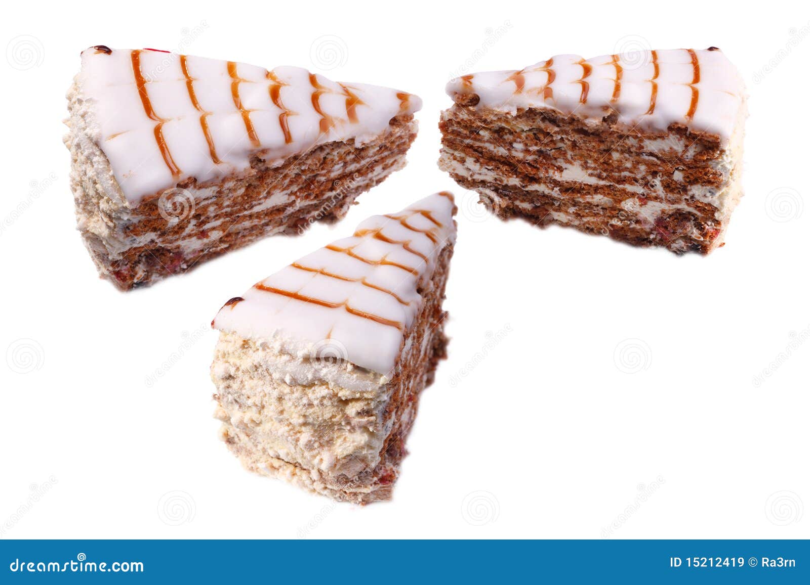 Three Slices of cake stock image. Image of slices, food - 15212419