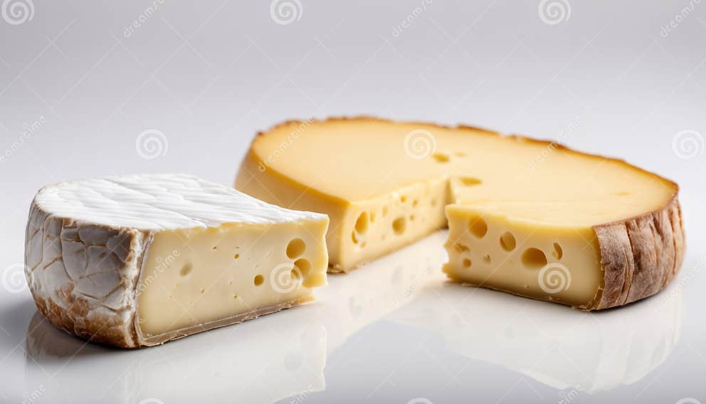 Three Slices of Cheese on a White Background Stock Illustration ...