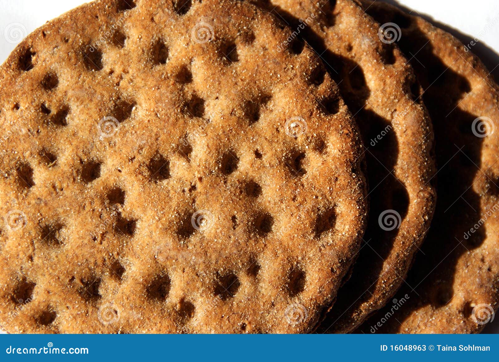 Three Slices of Hard Rye Bread Stock Image - Image of light, crispy ...