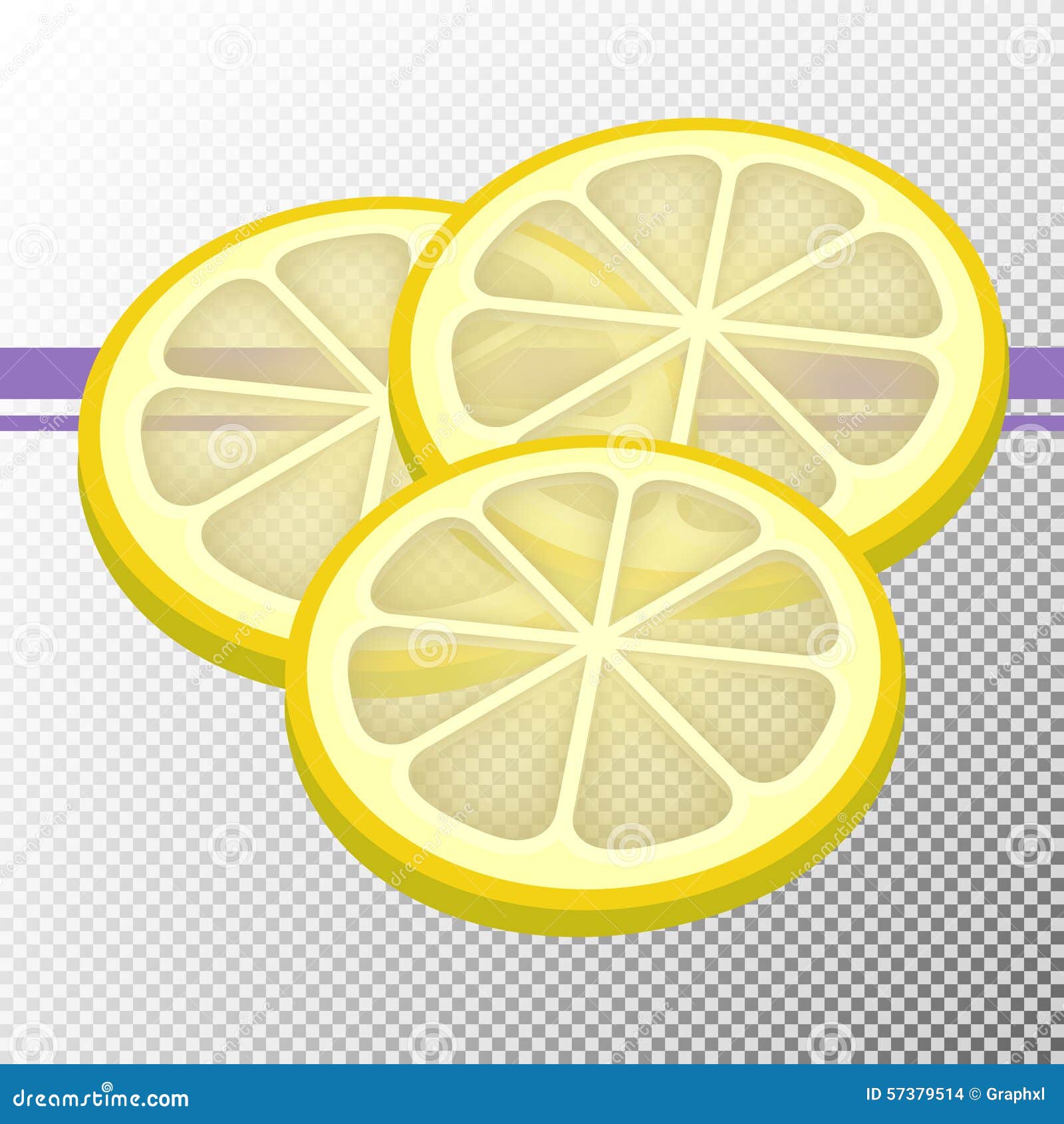 Three slices of lemon stock vector. Illustration of refresh - 57379514