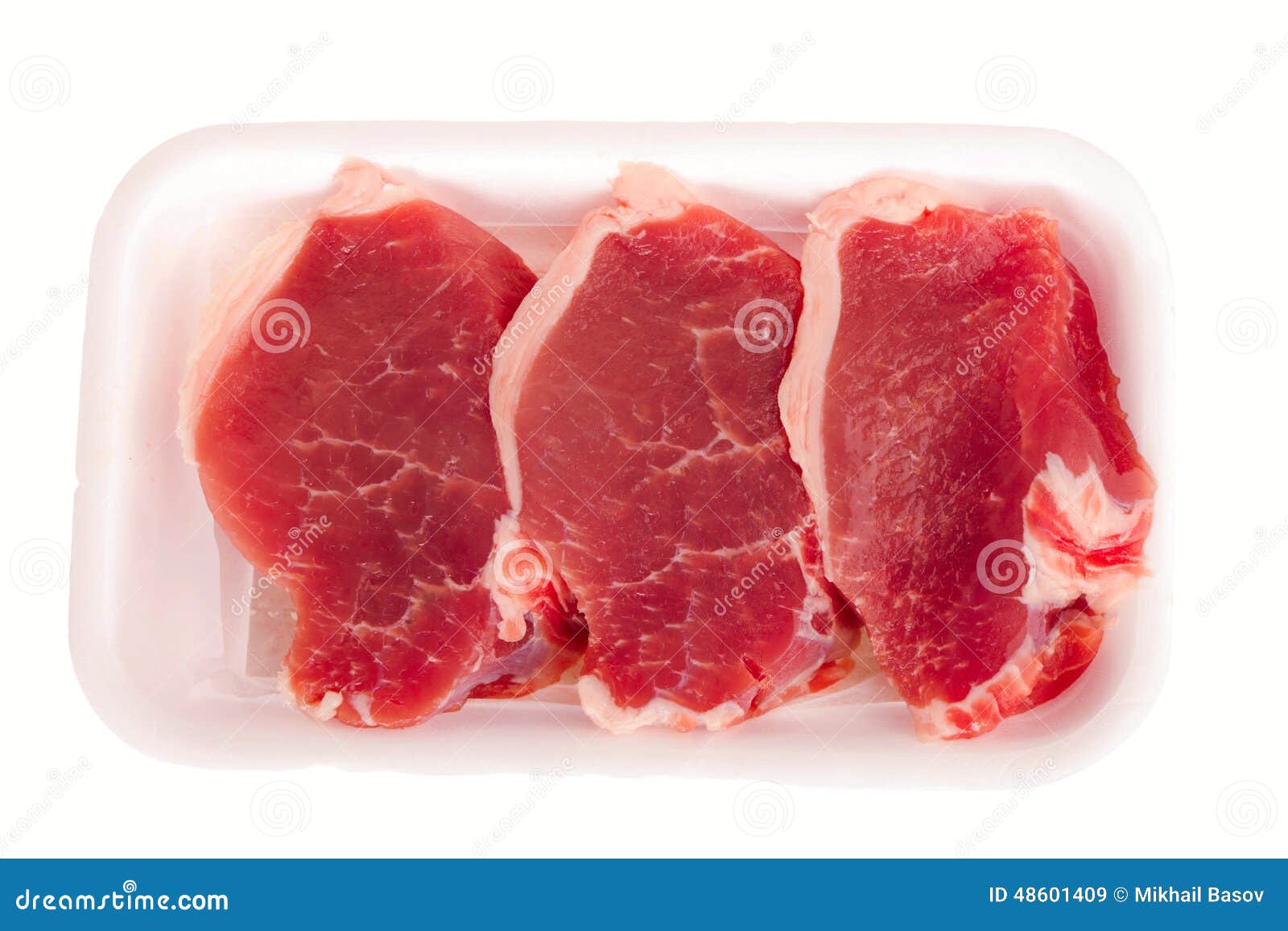 Three slices of raw steak stock image. Image of muscle - 48601409