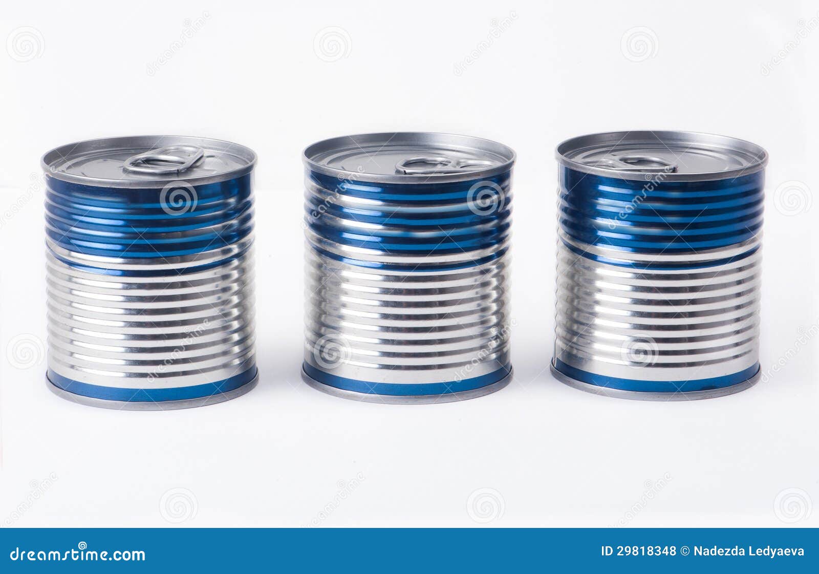Three small cans stock photo. Image of aluminum, blank - 29818348