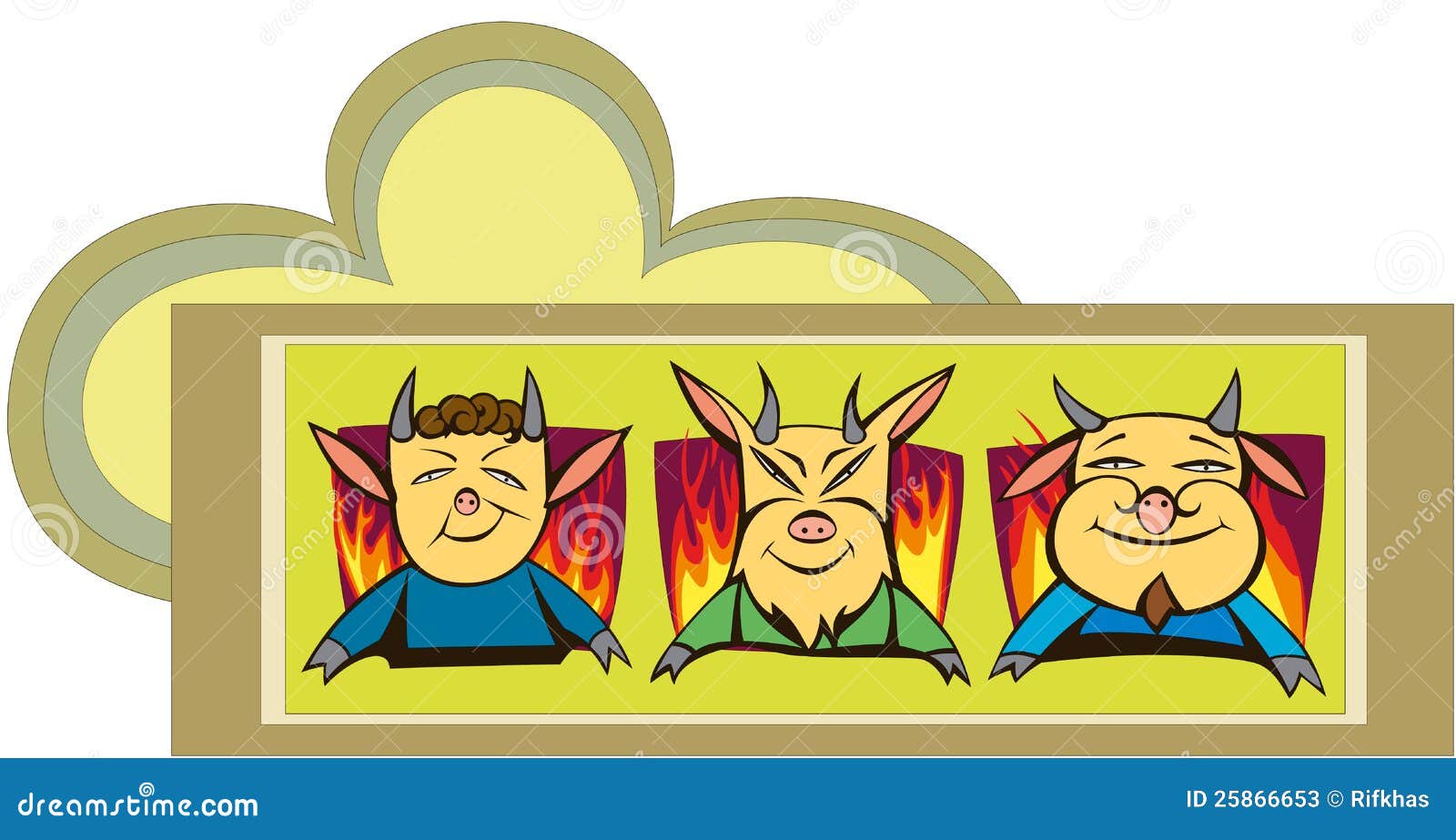 Three small devils stock vector. Illustration of paranormal - 25866653