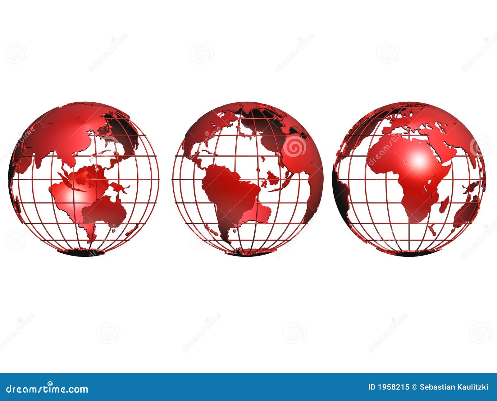 Three small globes stock illustration. Illustration of science - 1958215