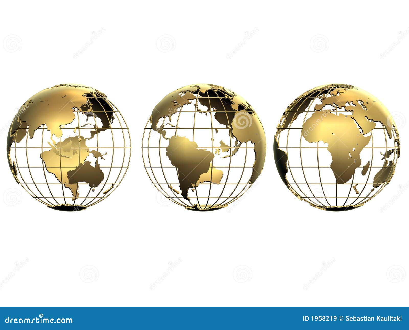 Three small globes stock illustration. Illustration of world - 1958219