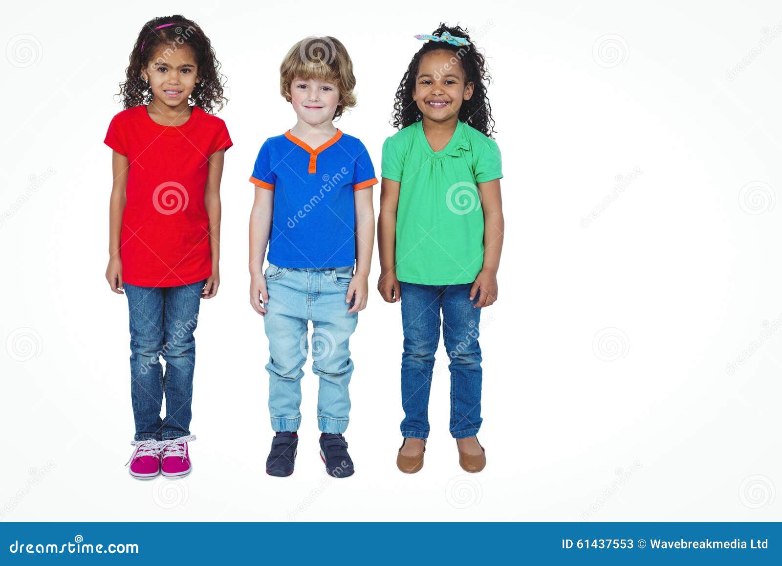 Three Small Kids Standing in a Line Stock Image - Image of friendship ...