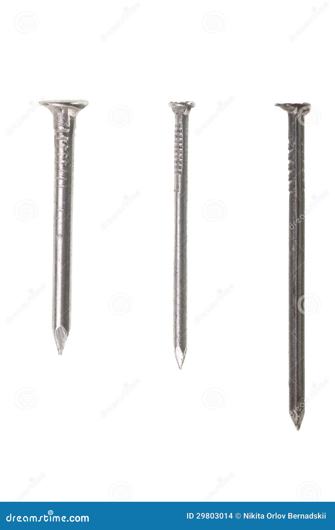 Set ot three nails stock photo. Image of carpenter, macro - 29803014