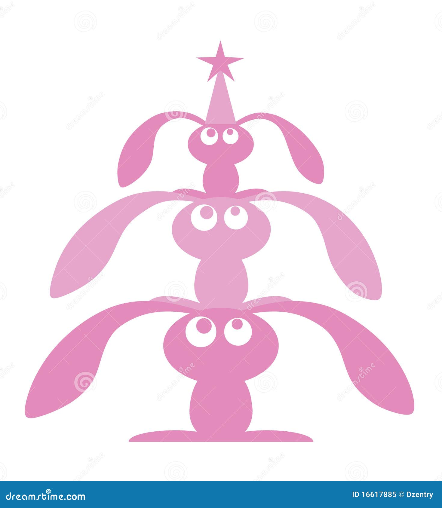 Three small pink rabbit stock vector. Illustration of white - 16617885