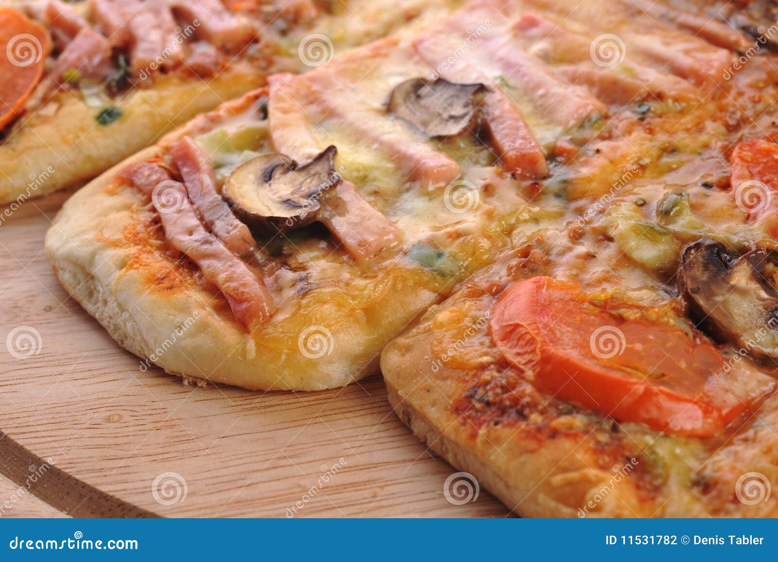 Three small pizzas stock photo. Image of break, buffet - 11531782