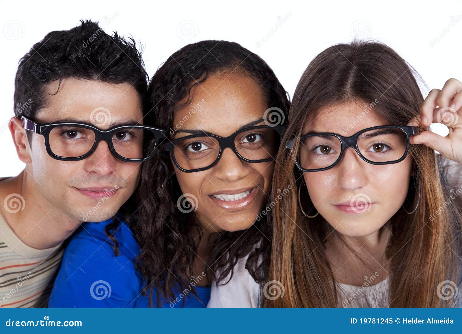 Three Smart Student Friends Stock Image - Image of cheerful, concepts ...