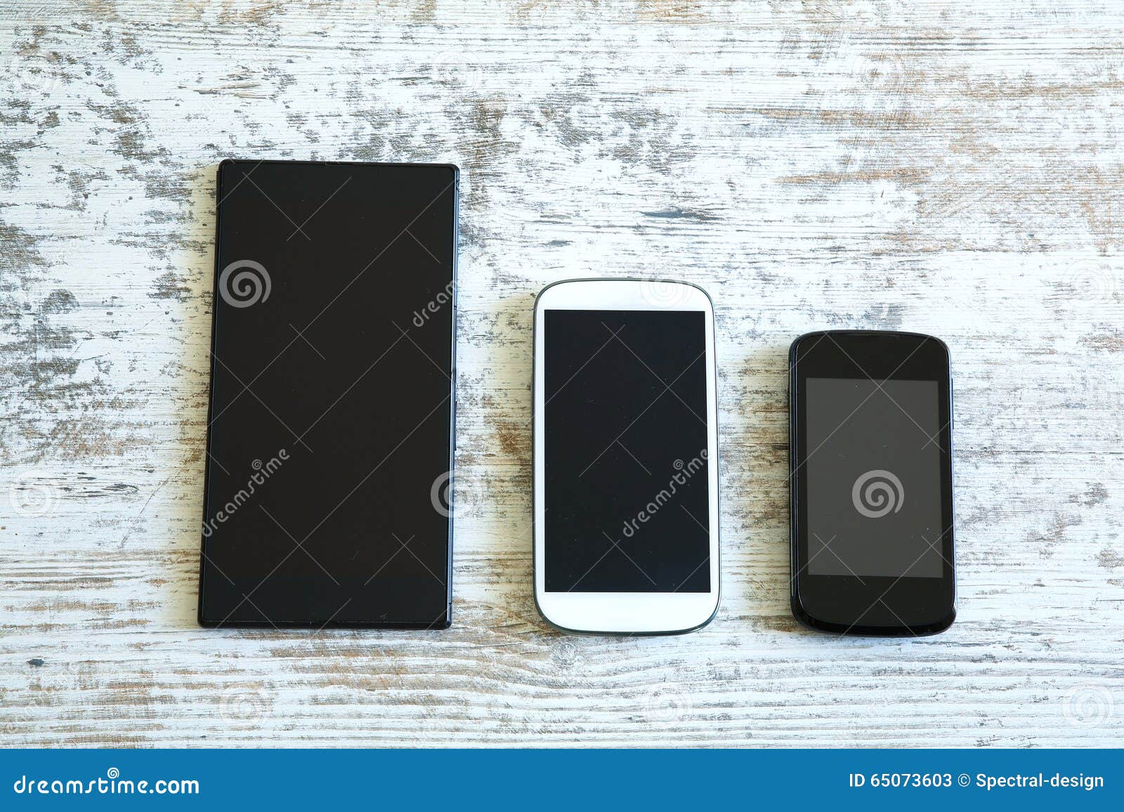 Three Smartphone in Different Sizes Stock Image - Image of inch, gadget ...