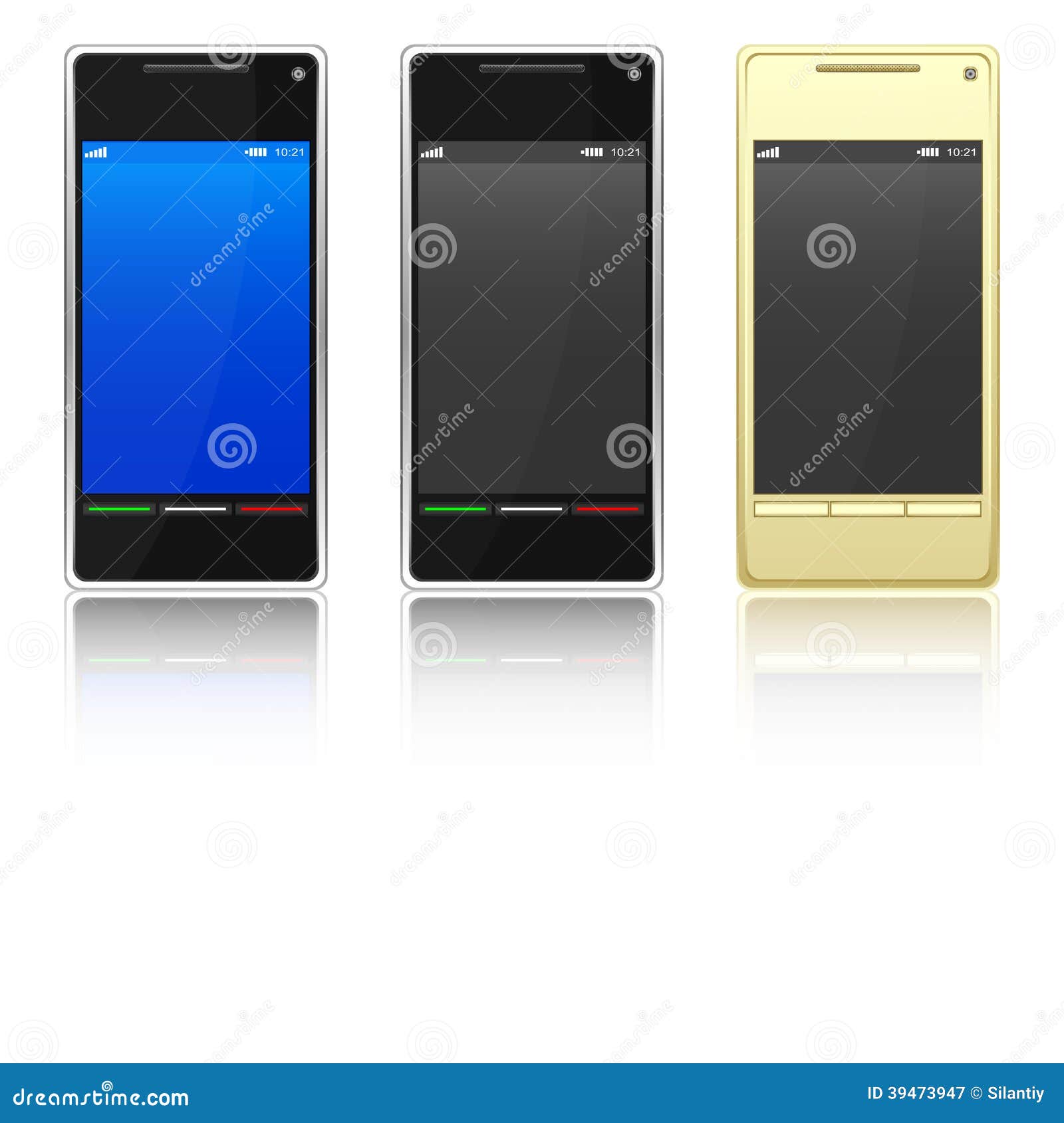 Three smartphone stock vector. Illustration of mobilephone - 39473947
