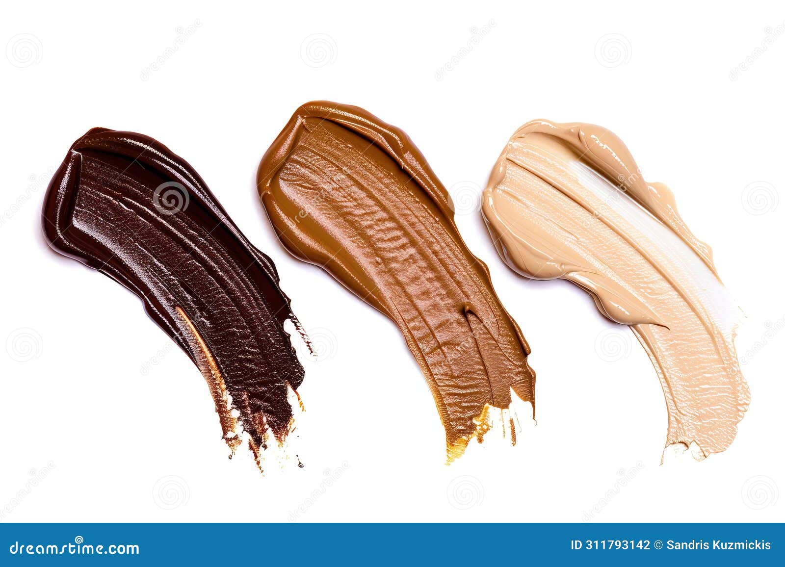 Three Smears of Foundation in Different Colors. Generative AI. Stock ...