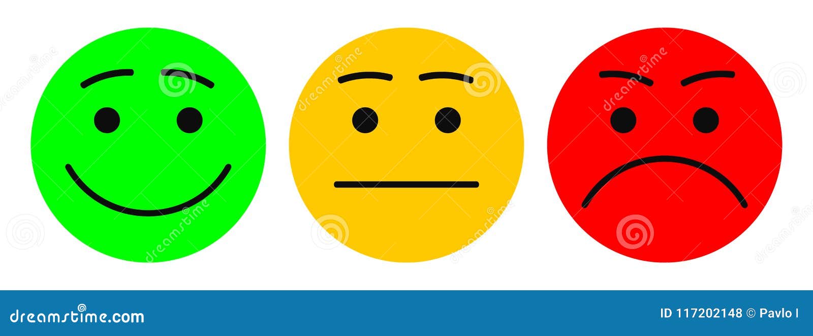 Three smilies - vector stock illustration. Illustration of expression ...