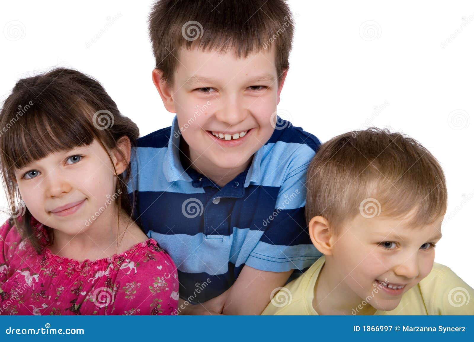 Three Smiling Children! stock image. Image of buddy, girl - 1866997