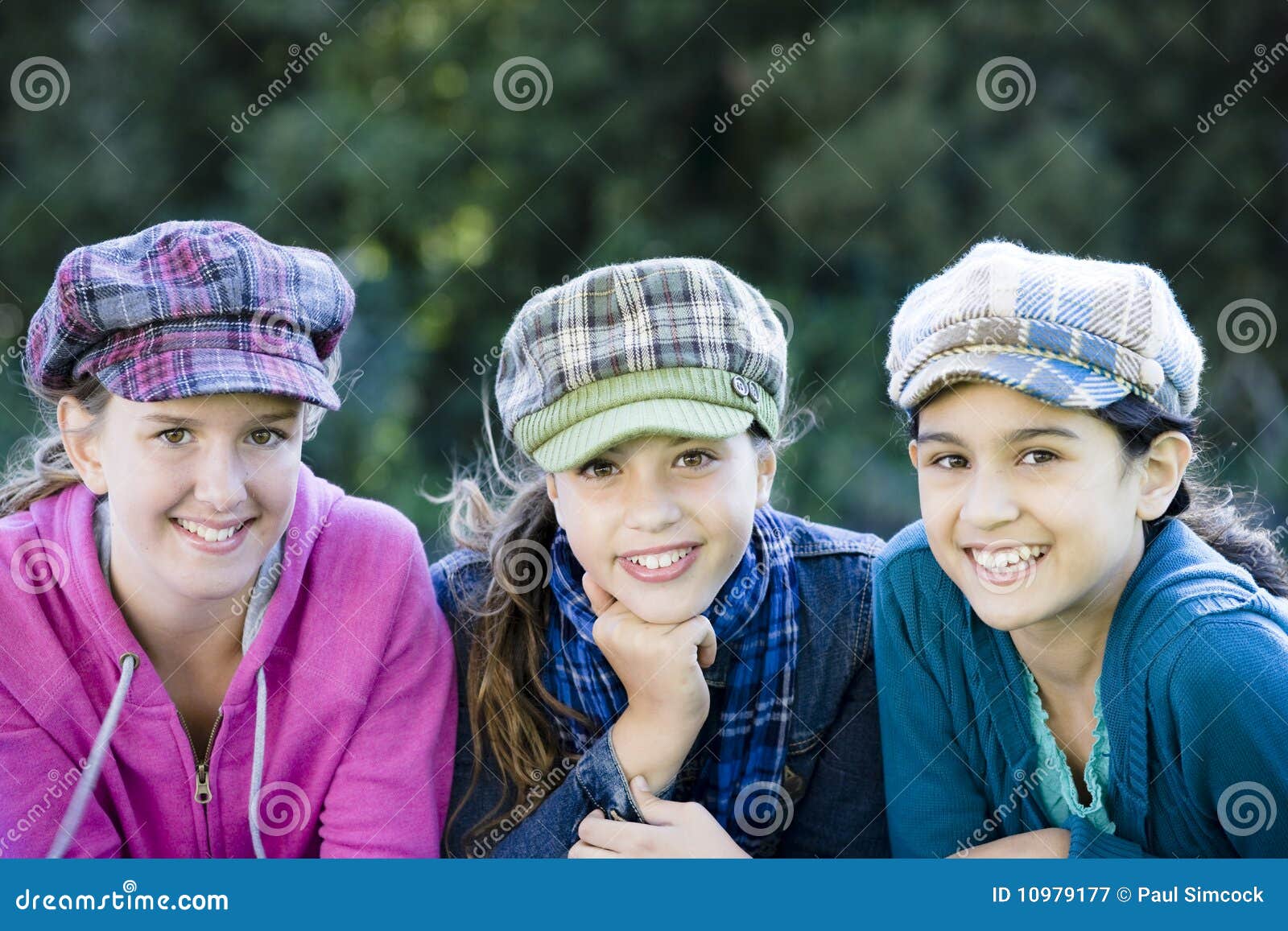 Three Smiling Tween Girls stock image. Image of happiness - 10979177