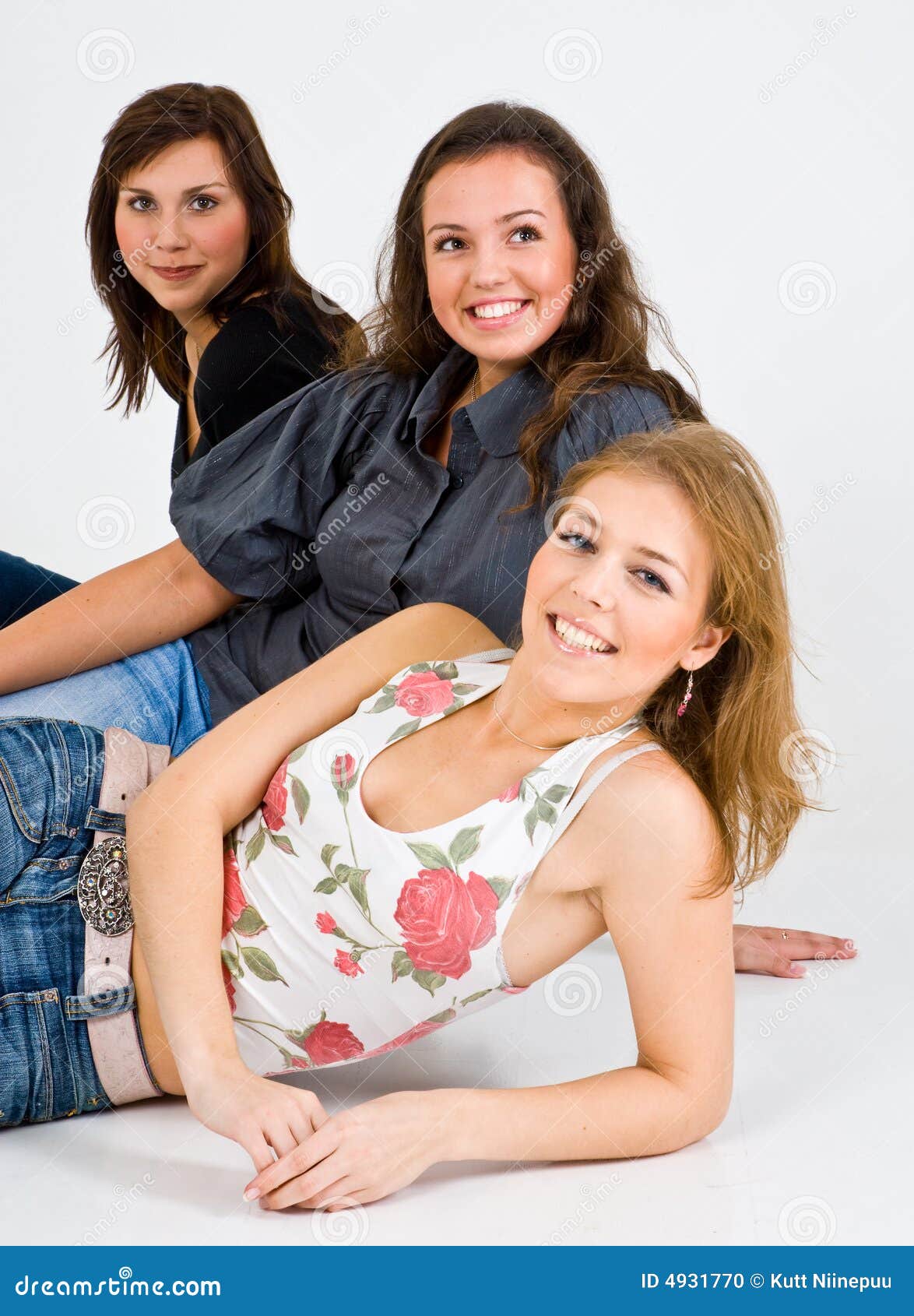Three Smiling Women Dancing In The Club Royalty-Free Stock Image ...