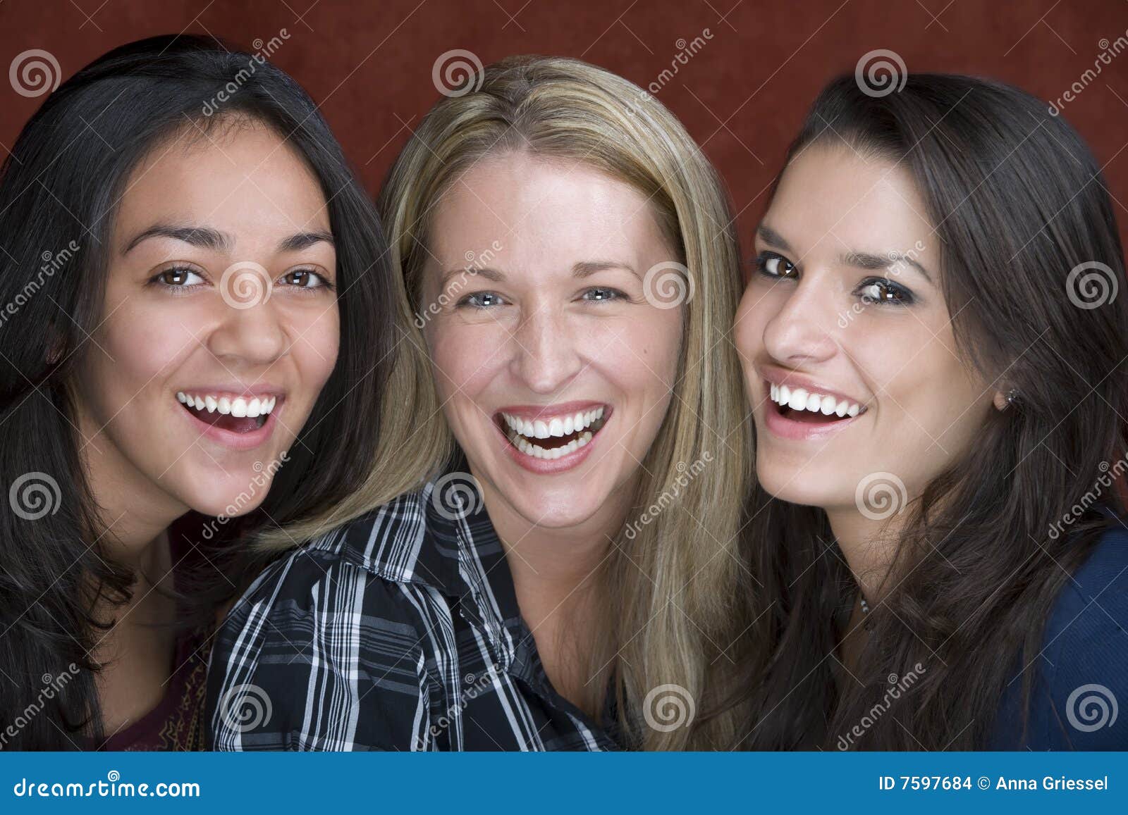 Three Smiling Women stock photo. Image of pretty, teen - 7597684