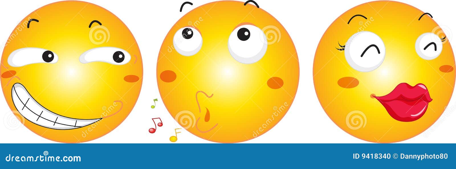 An Illustration Of Three Smiley Faces Royalty-Free Cartoon ...