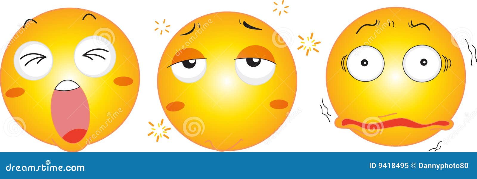 Three smily faces stock vector. Illustration of communication - 9418495