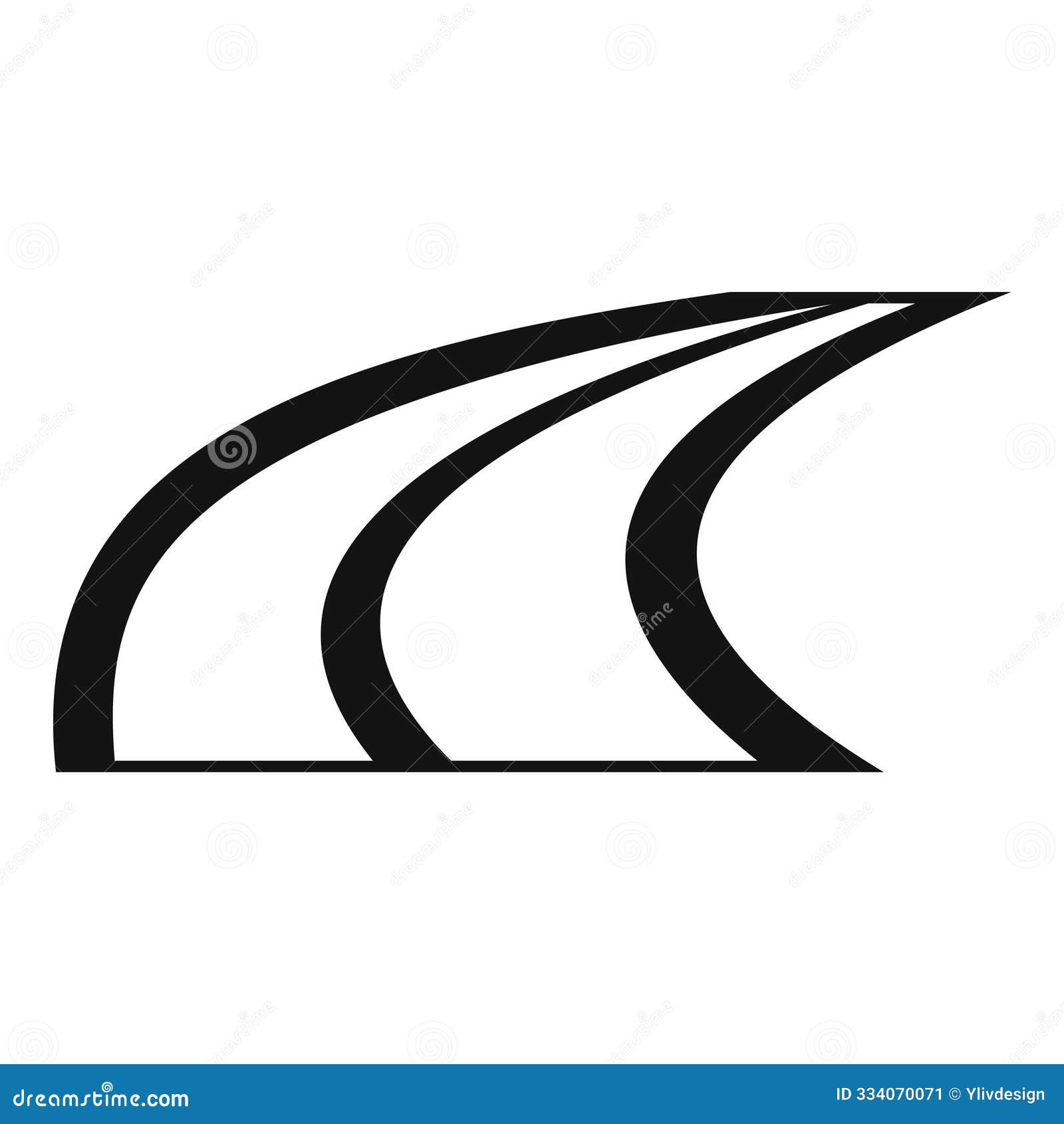 Three Smooth Lines are Getting Closer Forming a Modern Road Logo Stock ...