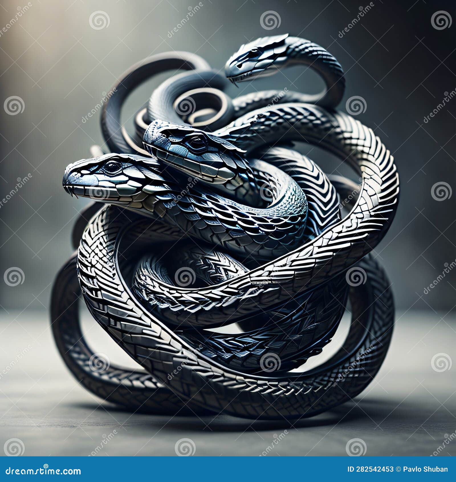 Three Snakes Playing Together On White Background Stock Image ...