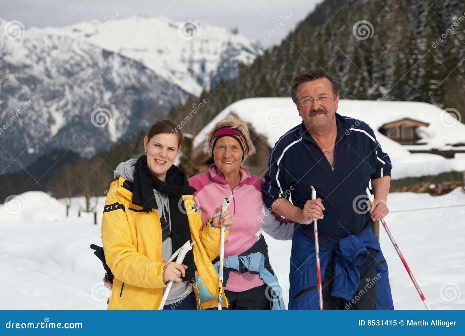Three in snow stock image. Image of blue, group, background - 8531415