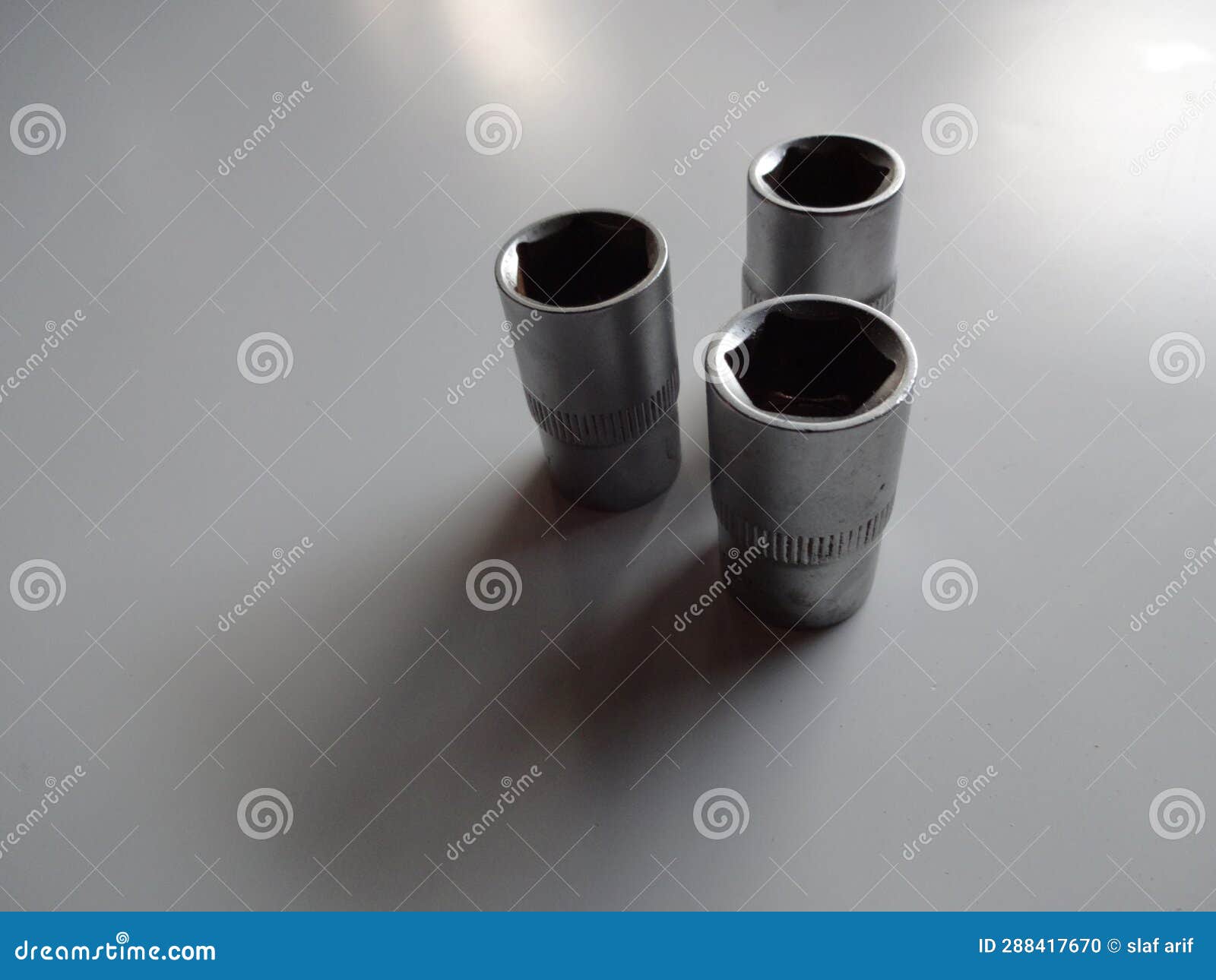 Three Socket Wrenches on a White Background. Tool for Opening Bolts of ...