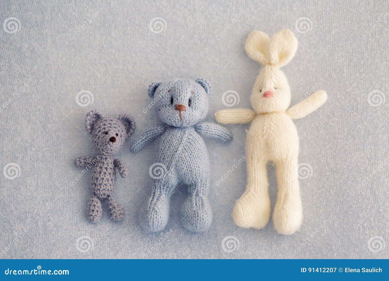 Three soft toy bears stock image. Image of crocheted - 91412207