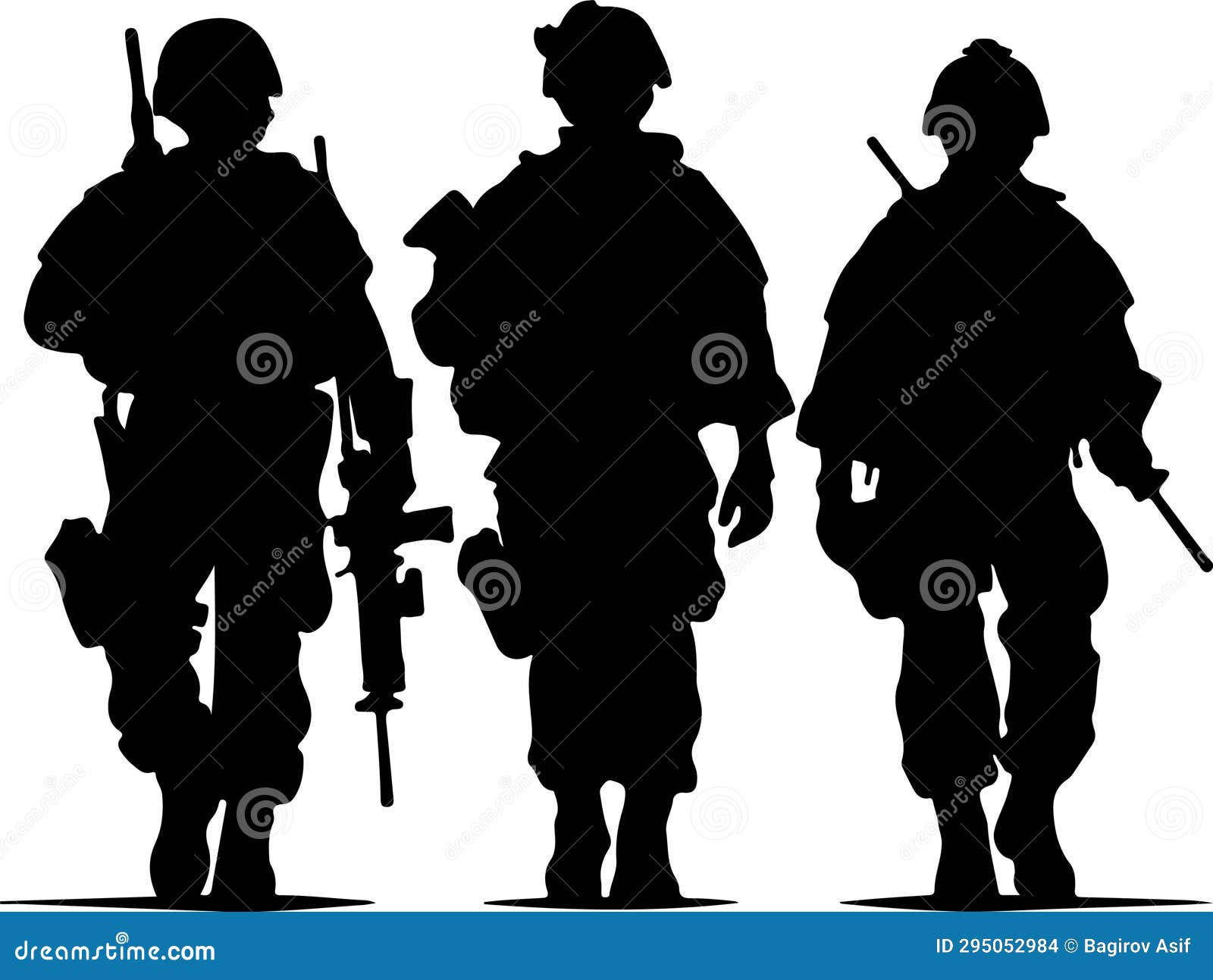 Three Soldier Silhouette Vector Design. AI Generated Illustration Stock ...