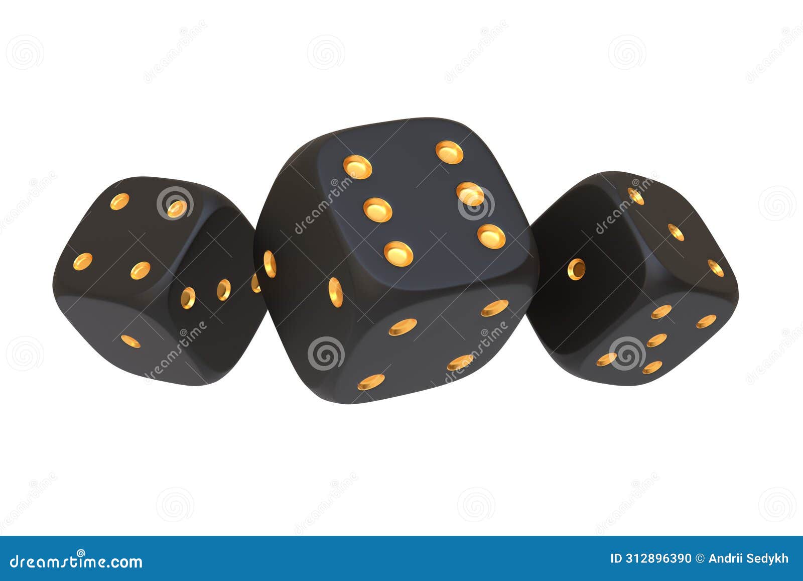 Elegant Black and Gold Dice Isolated on White Background Stock ...