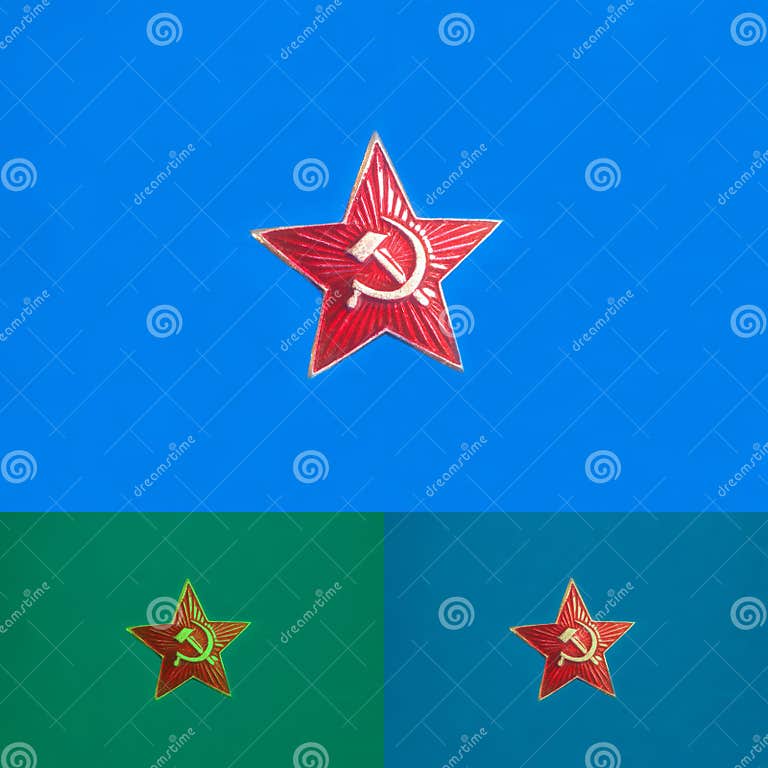 Three Soviet ussr stars stock image. Image of cockade - 96553193