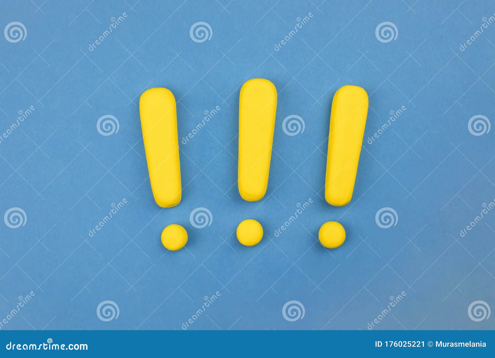 Vivid Exclamation Mark On Blue Background. Warning, Keep Attention ...