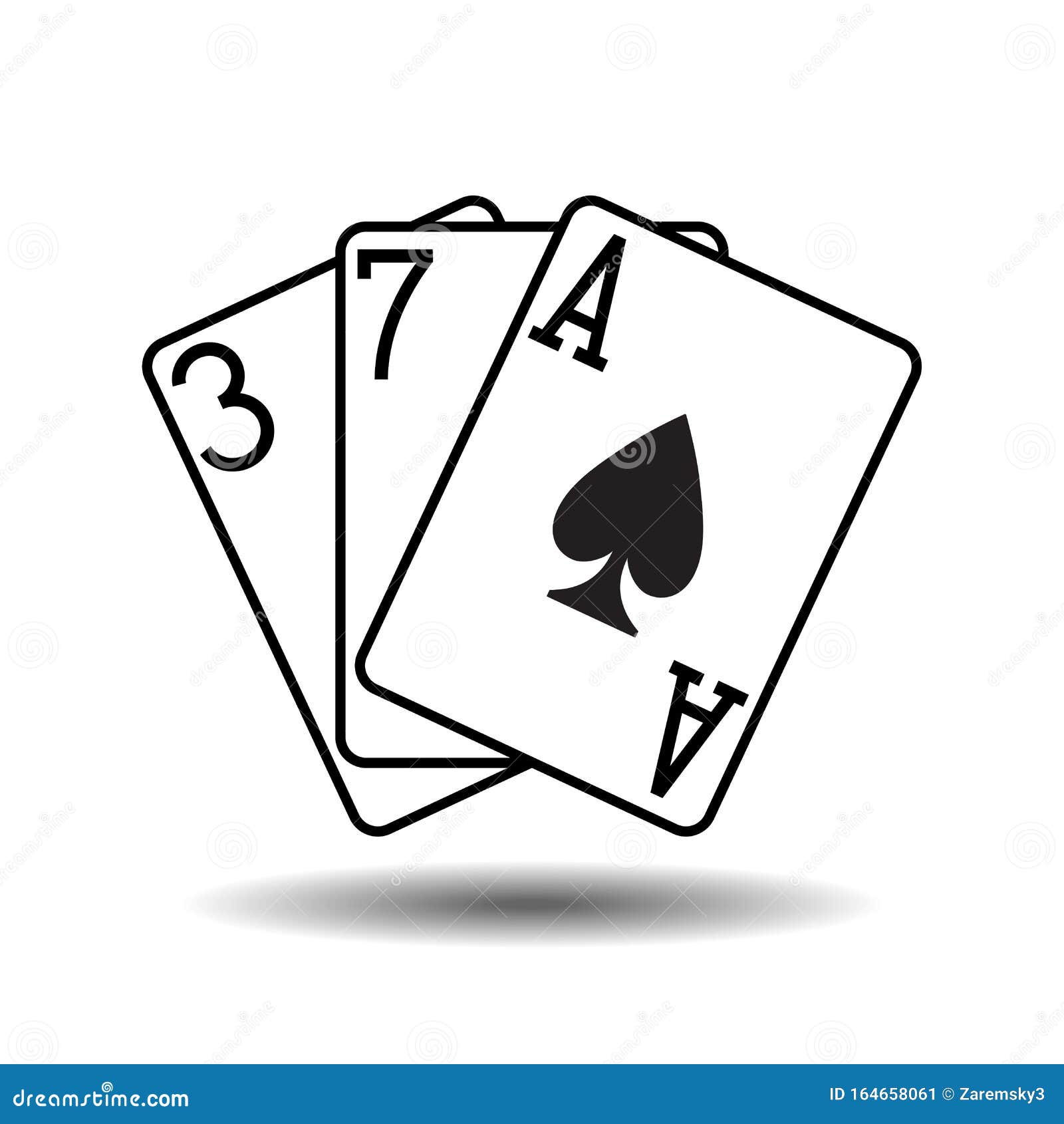 Three Spades Playing Cards Vector Illustration Stock Vector ...