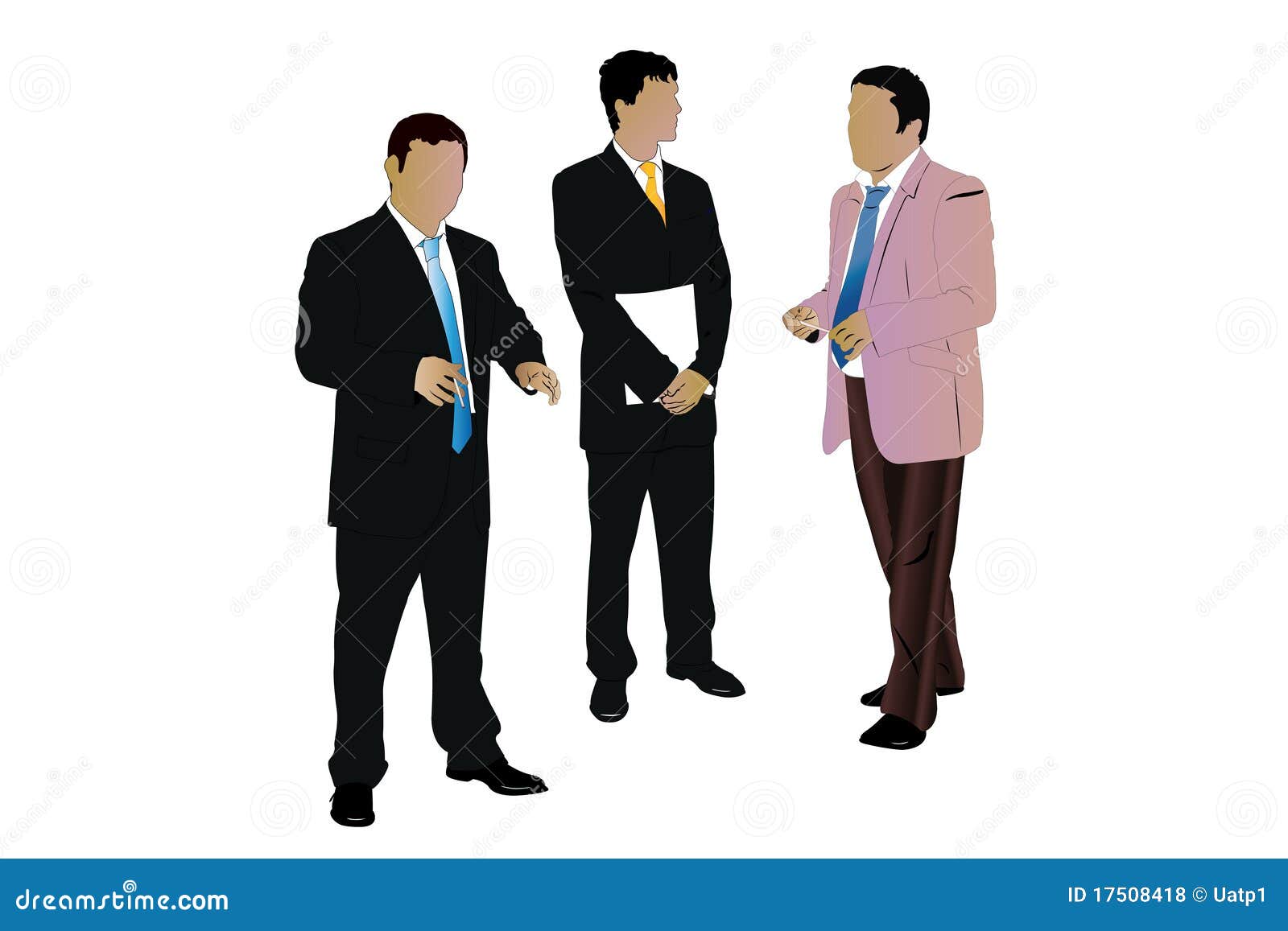 Three speaking businessman stock illustration. Illustration of male ...