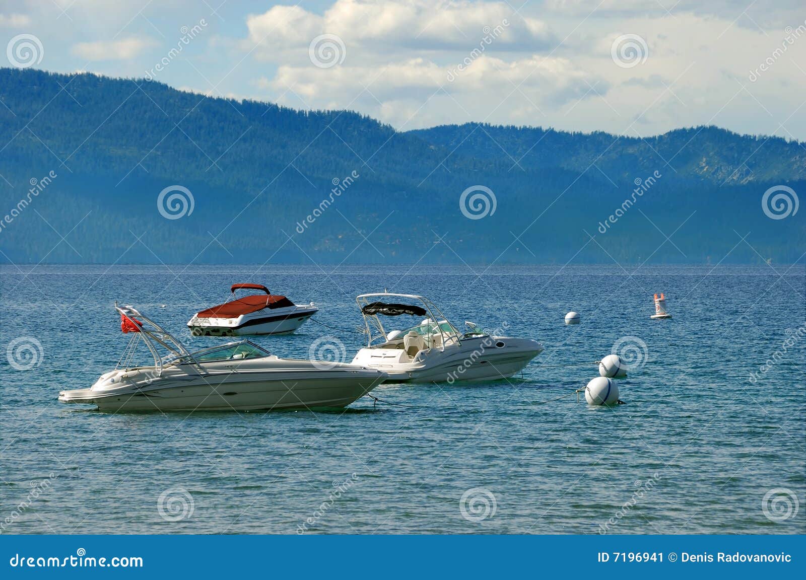 Three Speedboats on Lake Tahoe in California Stock Image - Image of ...