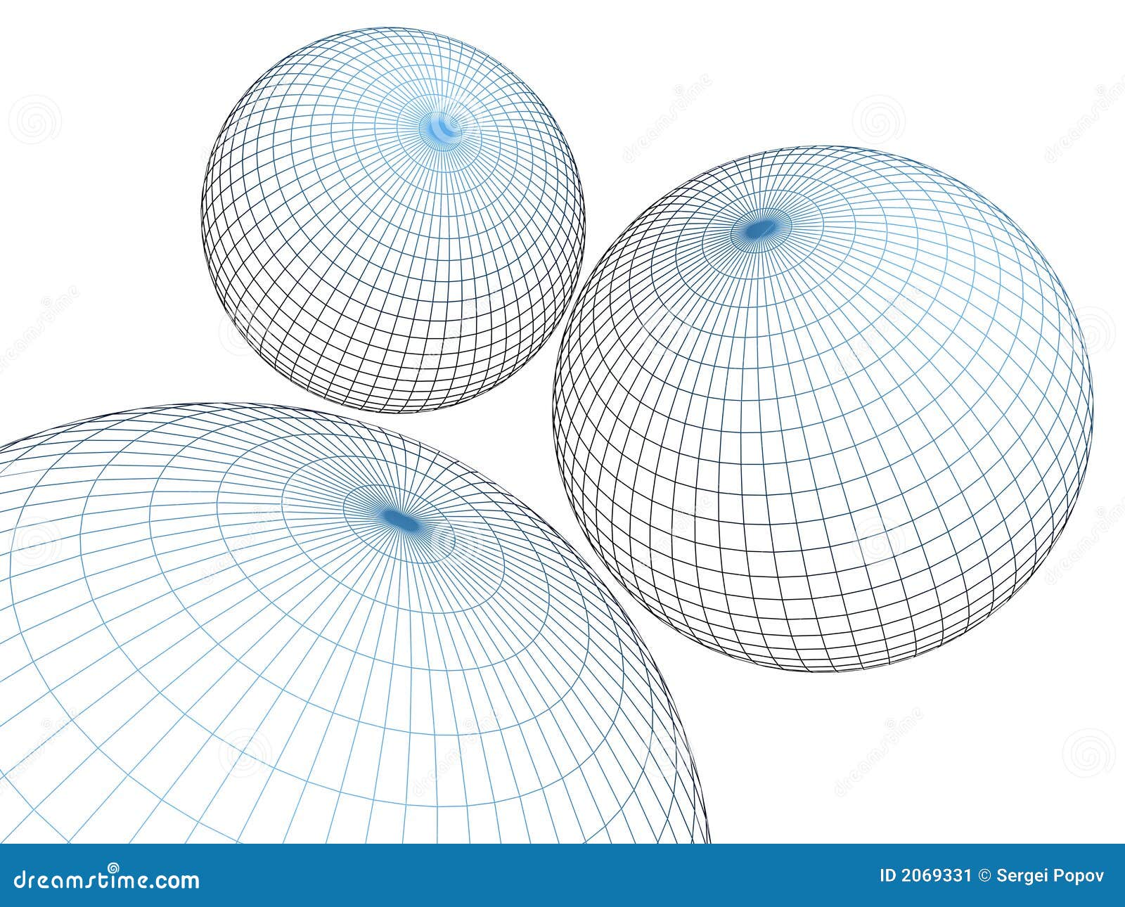 Three spheres stock illustration. Illustration of blue - 2069331