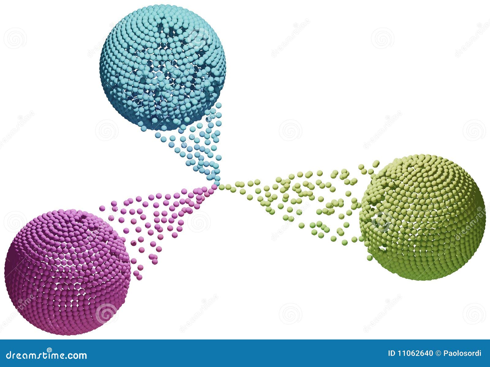 Three Spheres in Connection Stock Illustration - Illustration of unite ...