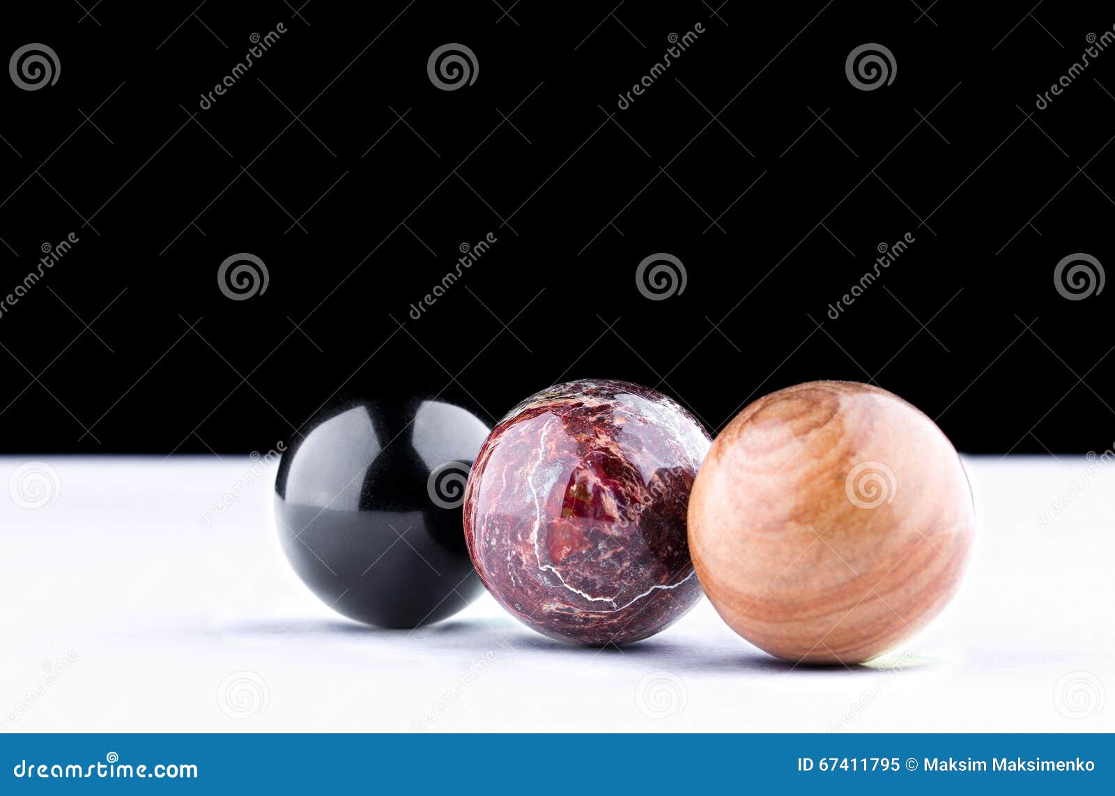Three Spherical Natural Stone Stock Image - Image of marble, ball: 67411795