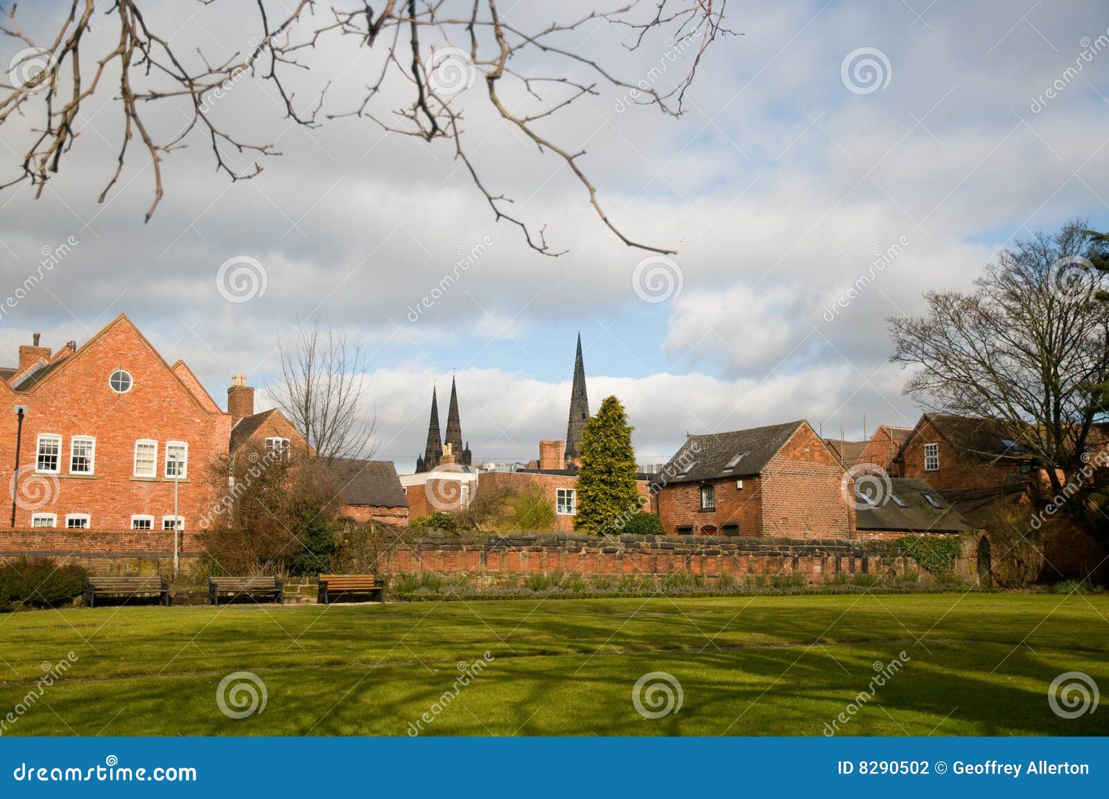 Three spires of lichfield stock photo. Image of europe - 8290502
