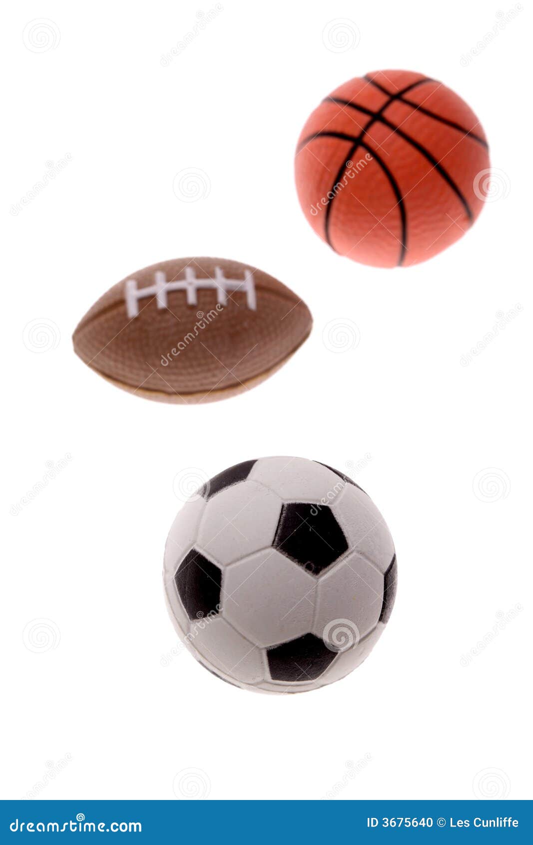 Three sports balls stock photo. Image of goal, game, white - 3675640