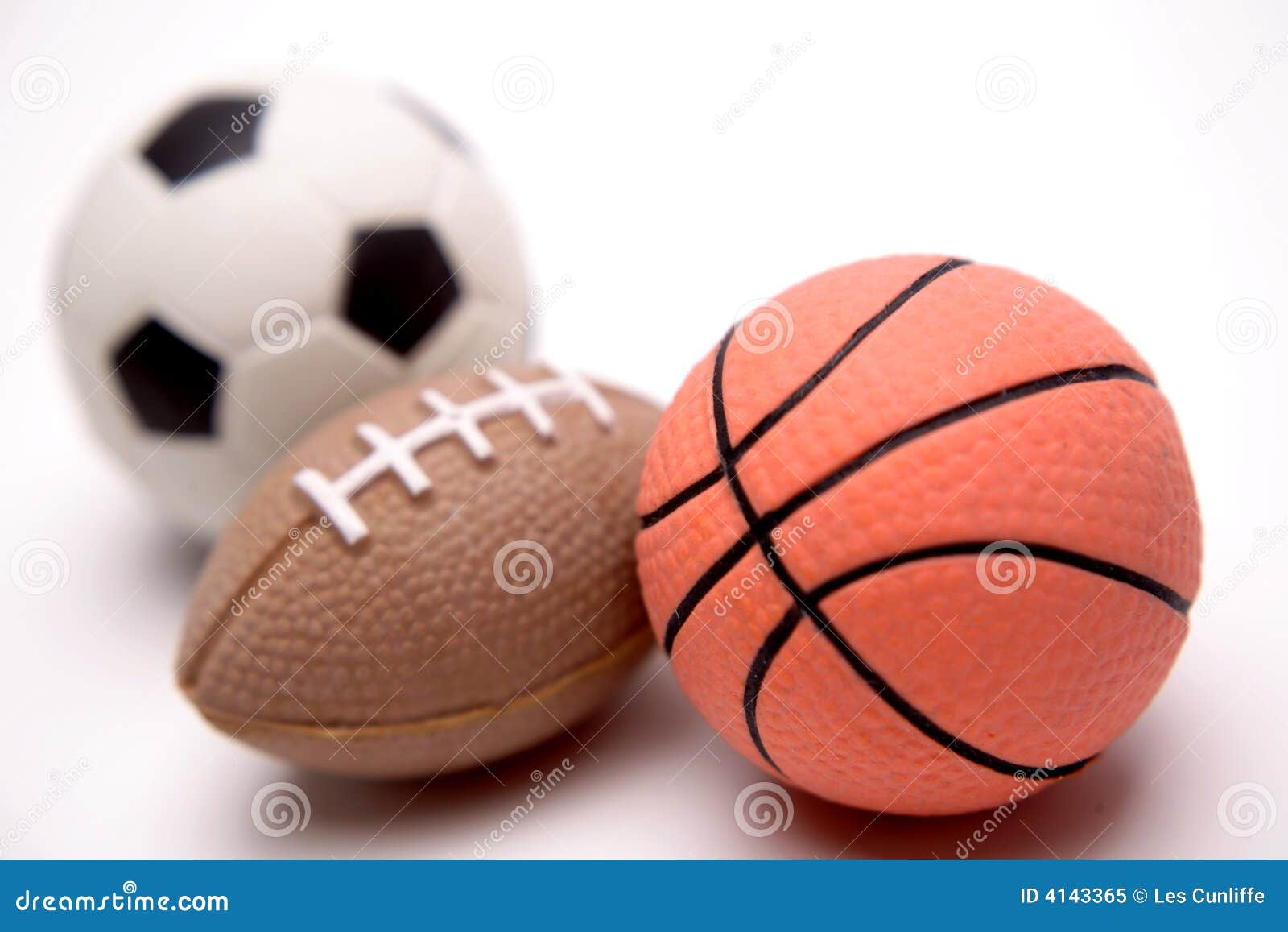 Three sports balls stock image. Image of bounce, sports - 4143365